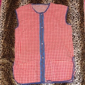 Vintage | Tops | Vintage Checkered Vest Medium Large Red White Blue ...